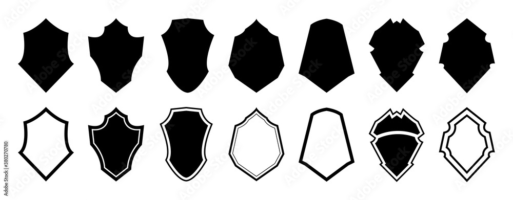 Military shield Vector. Police badge shape, Security, football patches ...