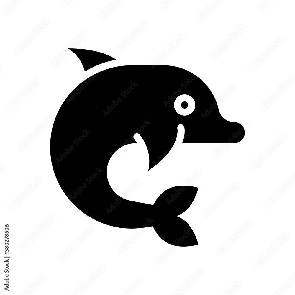 Hawaii icon related dolphin with eyes and wings and without water ...