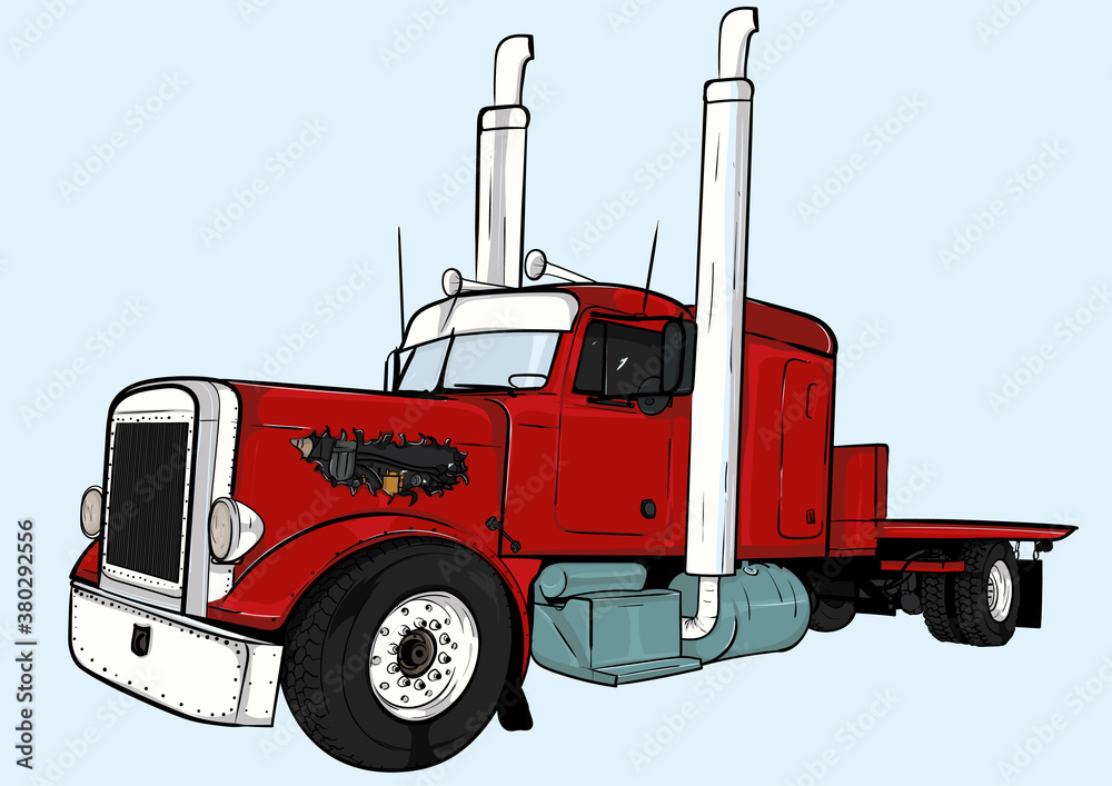 cartoon american truck, truck, cartoon lorry,lorry Stock Illustration ...