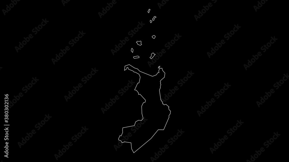 Cagayan Valley Philippines region map outline animation vídeo do Stock ...