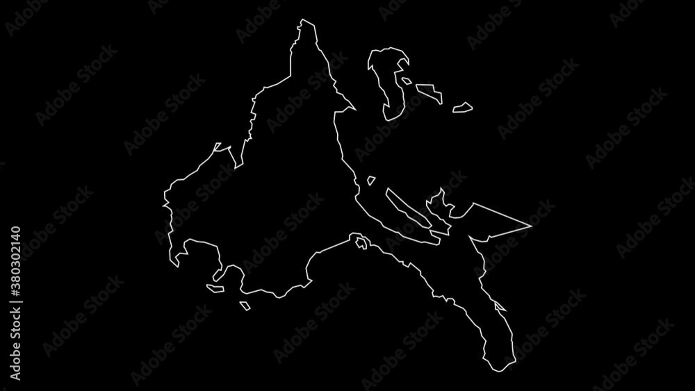 Calabarzon Philippines region map outline animation Stock Video | Adobe ...