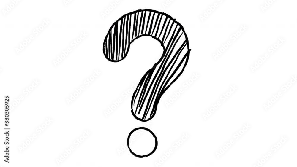 question mark animated pencil drawing Stock Video | Adobe Stock
