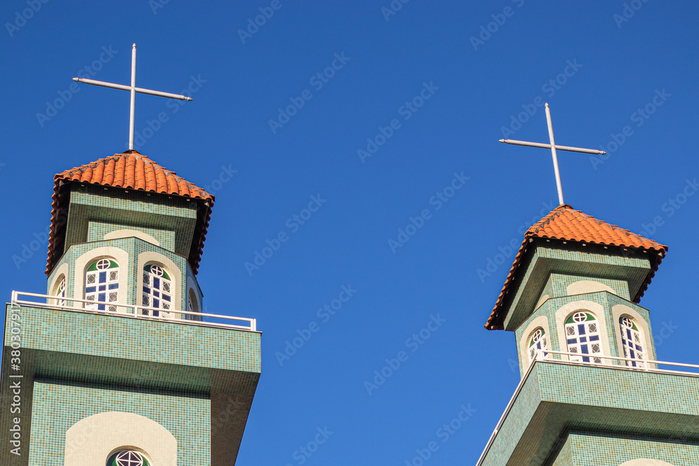 church in brazil with beautiful images of cross and faith catholic ...