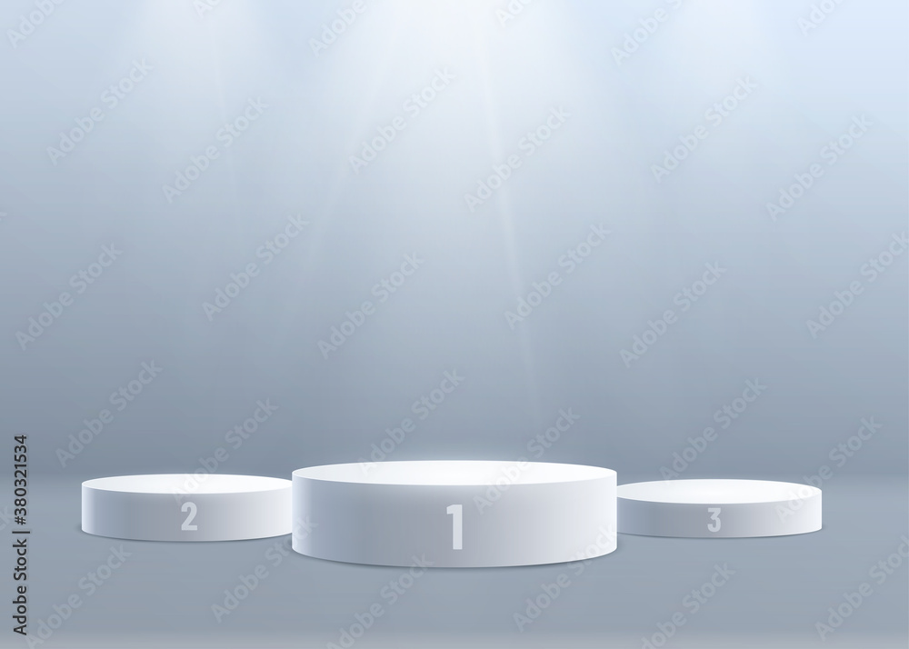 3d podium vector background with light from above. Realistic backdrop ...