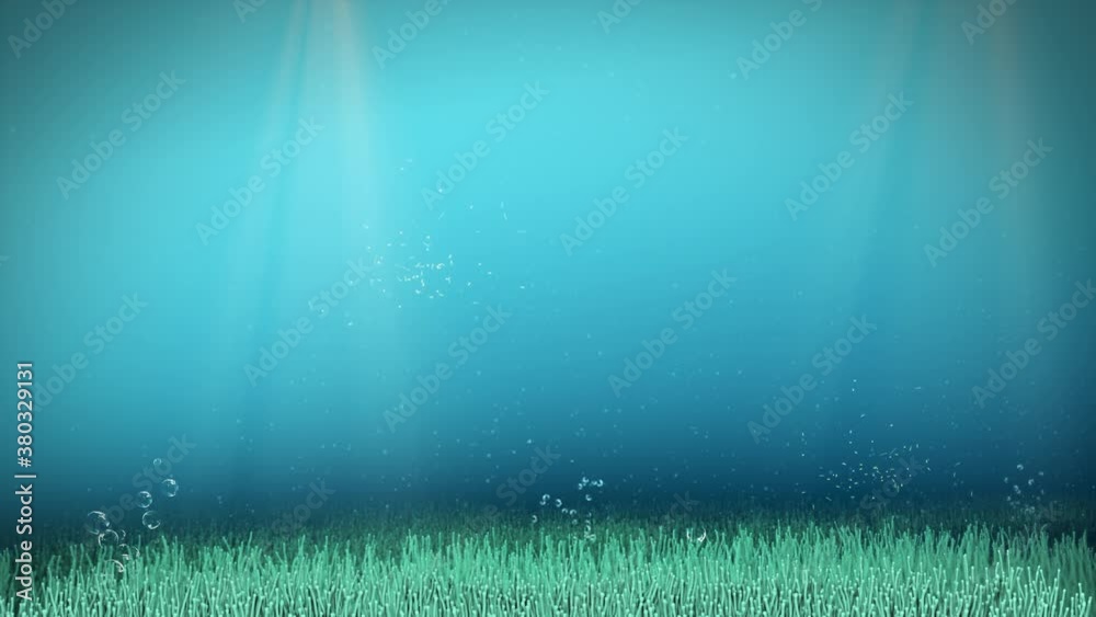 Underwater natural background animation with blue clean sea water. Life ...