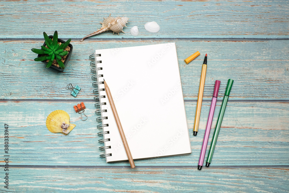 Flat lay, Top view text a message and black to school concept on ...