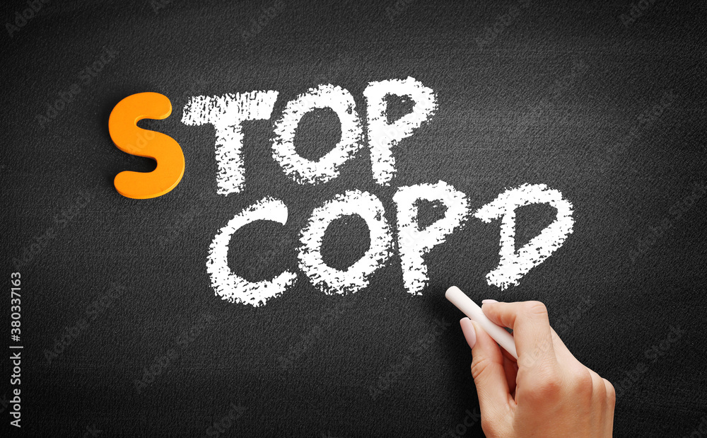 Stop COPD text on blackboard, concept background Stock Photo | Adobe Stock