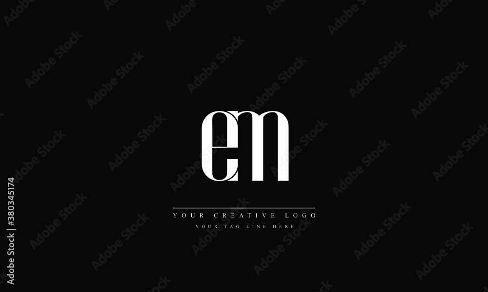 em me e m Letter Logo Design with Creative Modern Trendy Typography ...