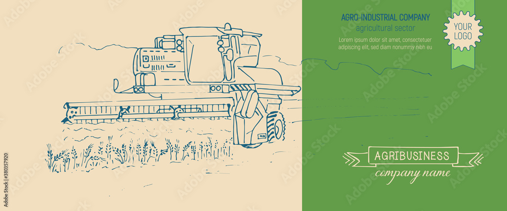 Agribusiness, illustrations with agricultural concept. Agro poster in ...