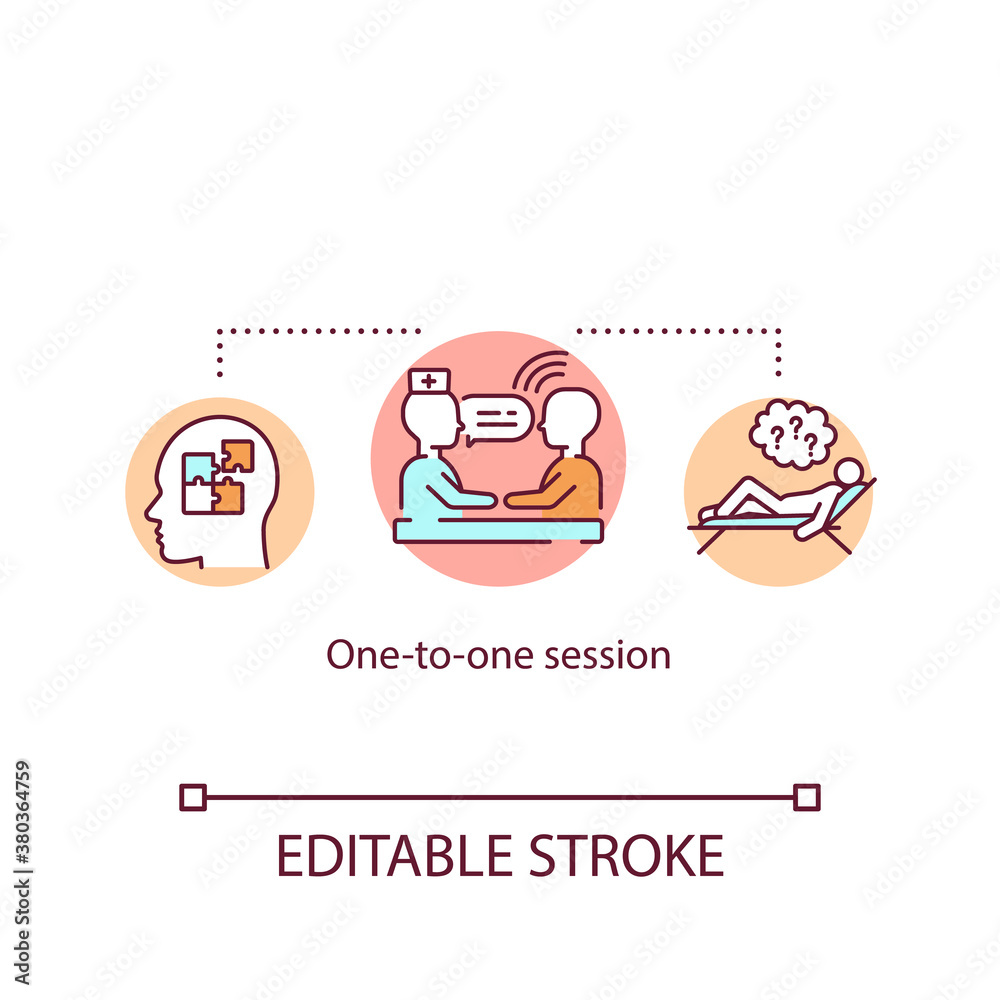 One to one session concept icon. Private psychological counseling idea ...