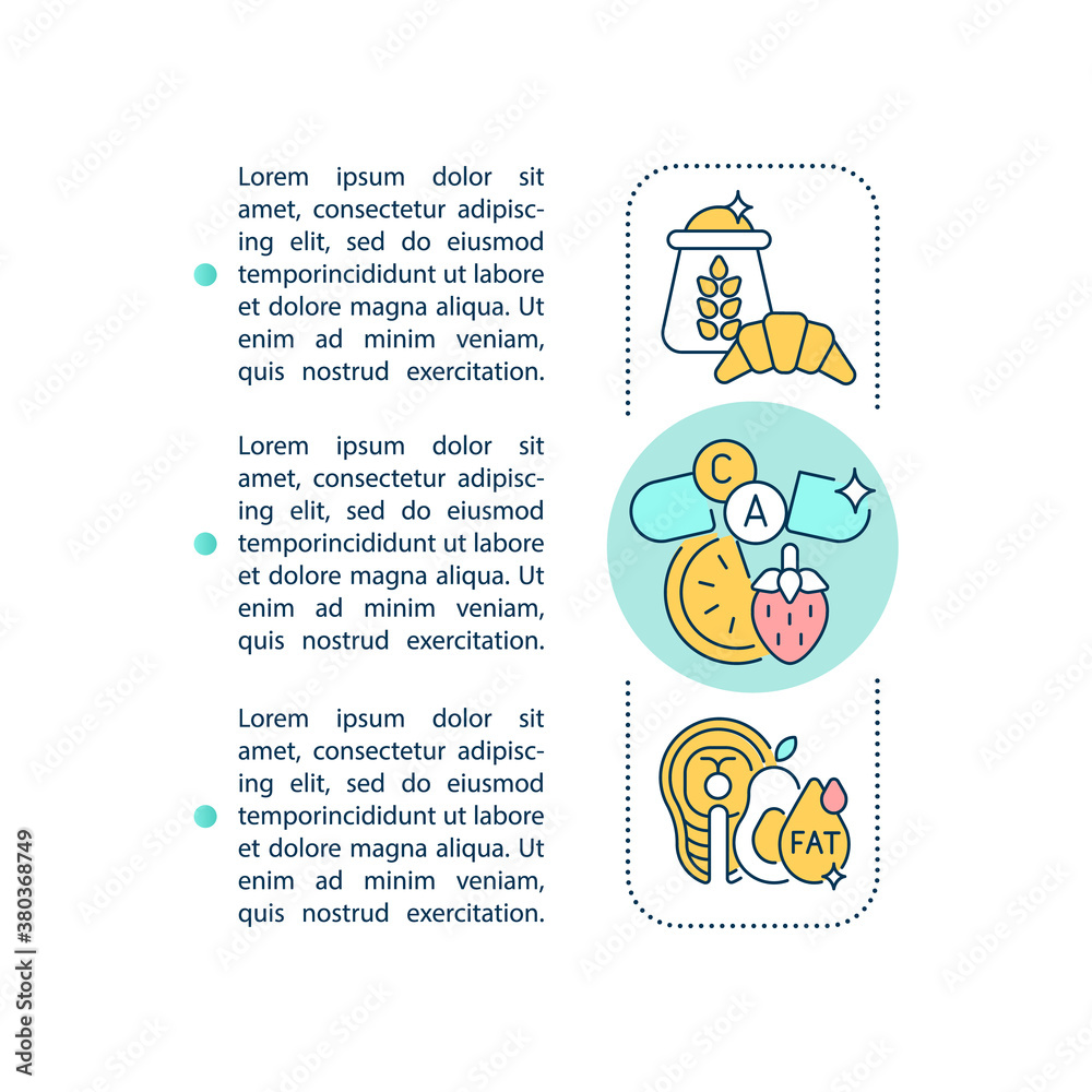 Nutrient dense food concept icon with text. Multivitamins and ...