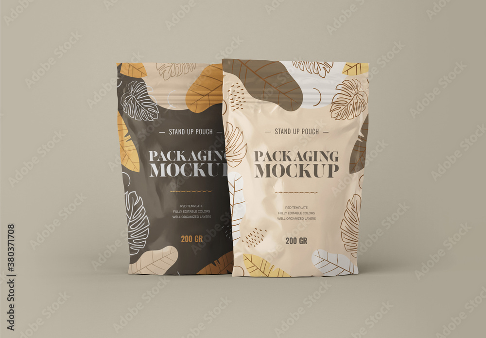 Stand Up Pouch Mockups Stock Template | Adobe Stock