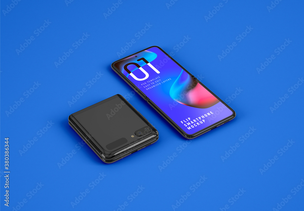 Folding Smartphone Mockup Stock Template | Adobe Stock