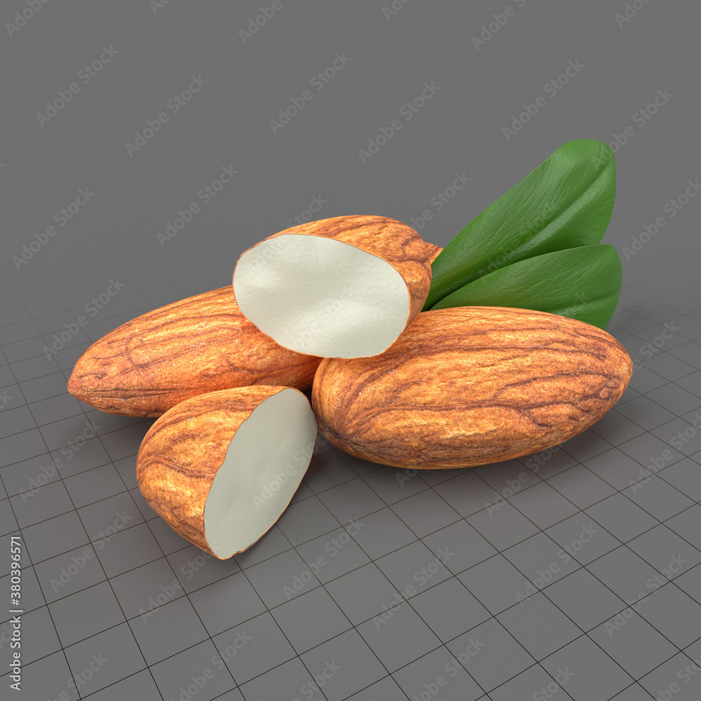 Almond nuts 1 Stock 3D asset | Adobe Stock
