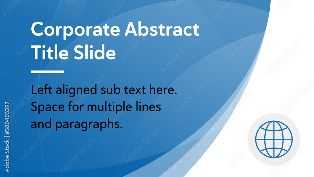 Corporate Abstract Title Slide with Icon Stock Template | Adobe Stock
