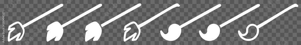 Broom Icon White | Witch Brooms Illustration | Besom Symbol ...