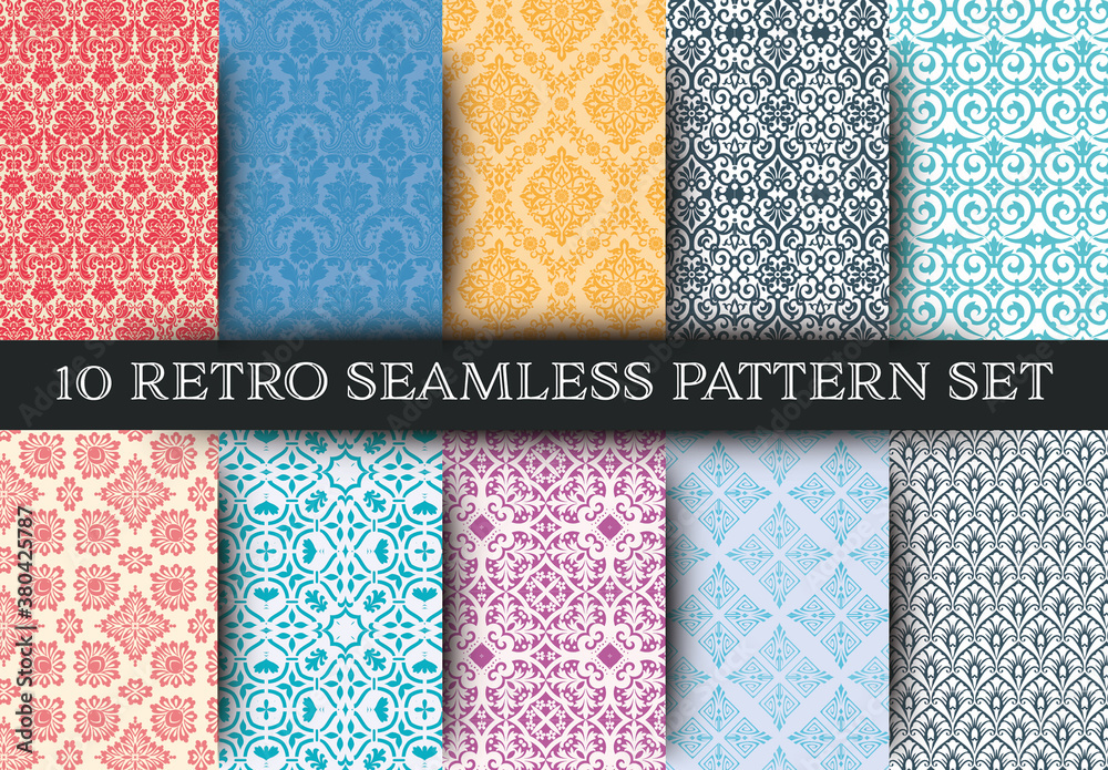 Set of 10 Seamless Patterns Stock Template | Adobe Stock