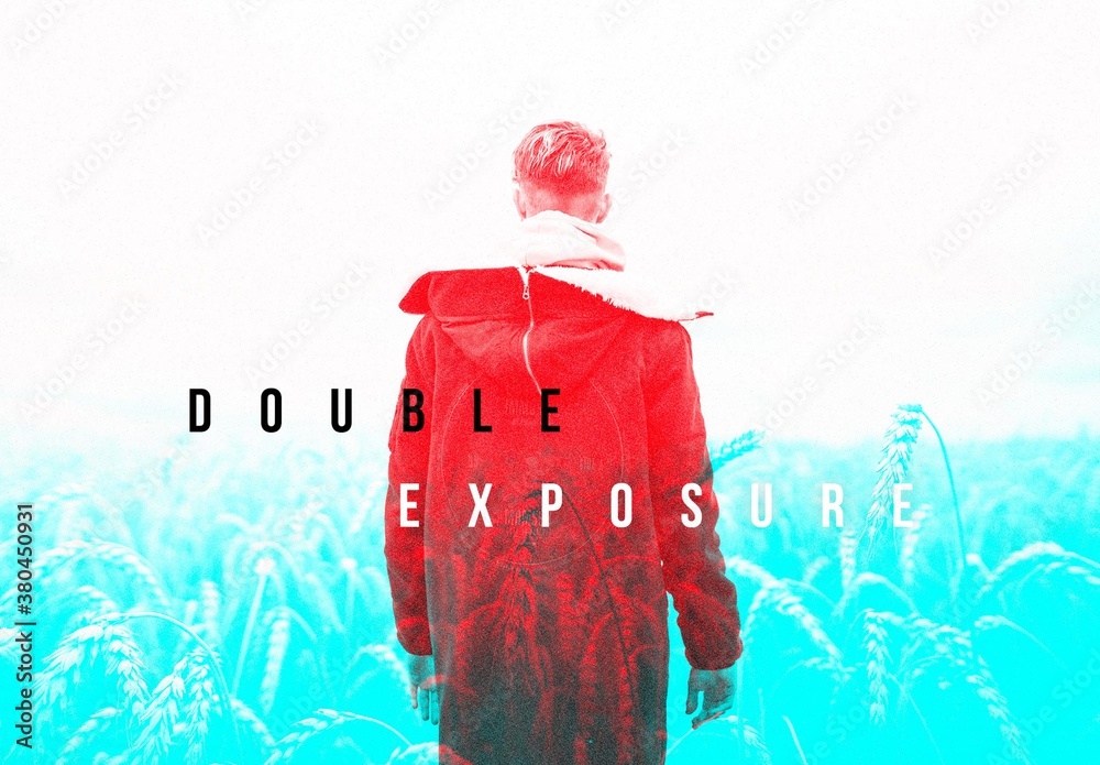 Duo Tone Double Exposure Photo Effect Stock Template | Adobe Stock