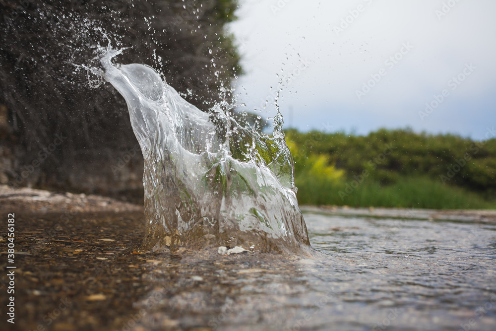 water; splash; stream; fresh; clean; water splash; erupt; natural ...