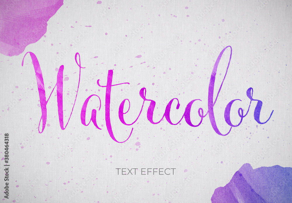 Watercolor Text Effect Stock Template | Adobe Stock