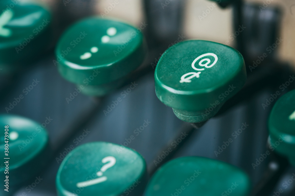 Typewriter: The @ Symbol On An Old Keyboard Stock Photo | Adobe Stock