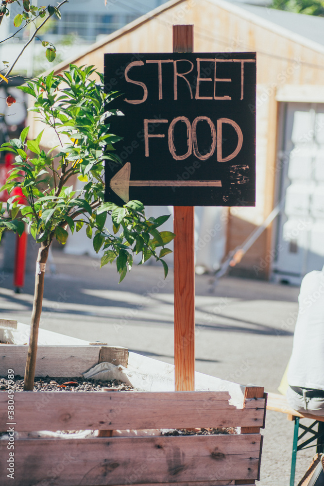 Street food sign Stock Photo | Adobe Stock