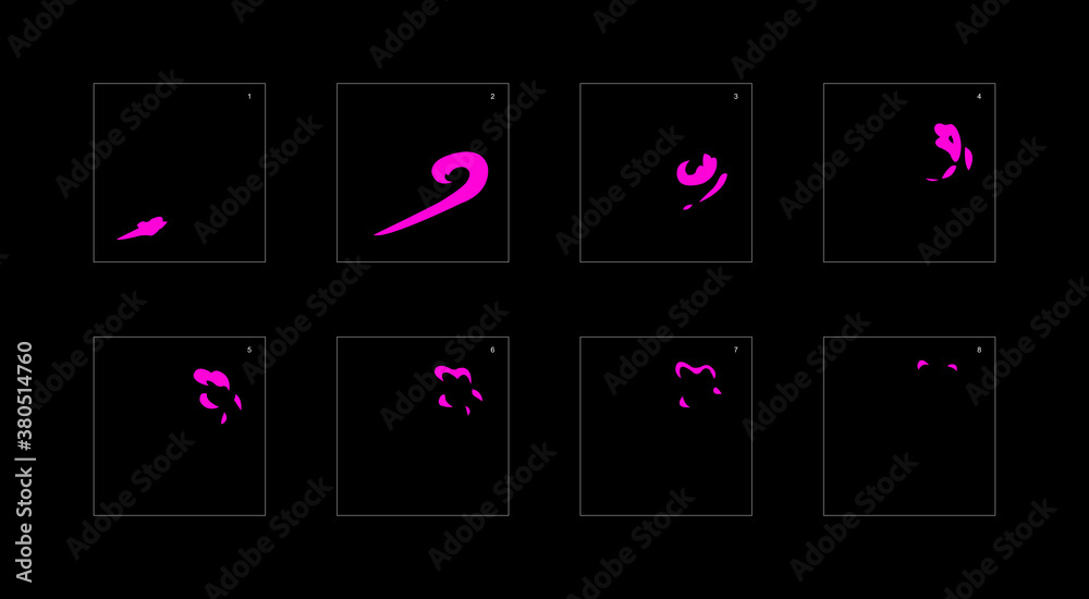 Smoke effect. poison smoke animation sprite sheet. classic poison smoke ...