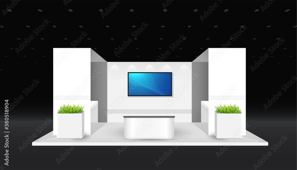 Booth template. corporate identity. creative exhibition stand vector ...