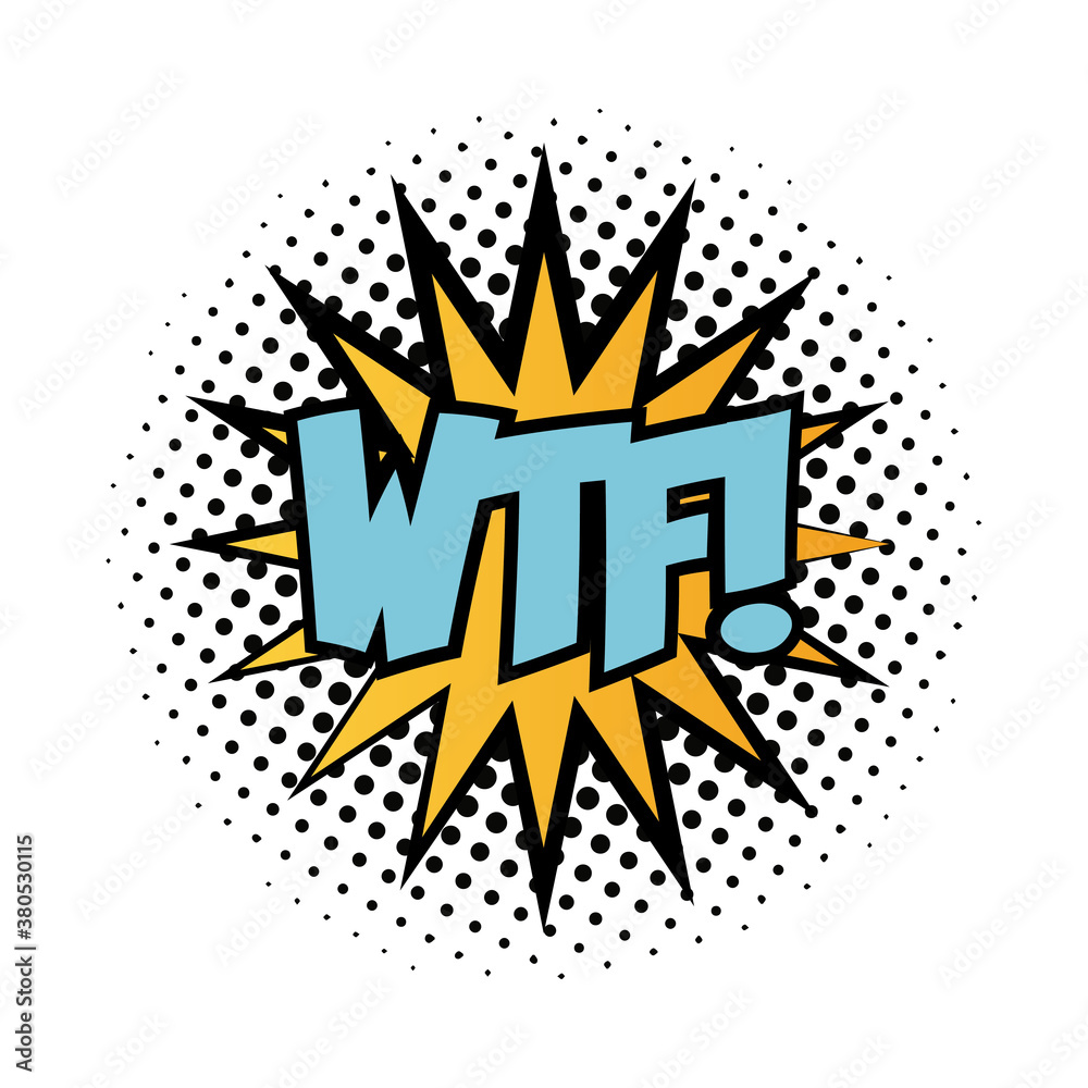 expression splash with wtf word pop art fill style Stock Vector | Adobe ...