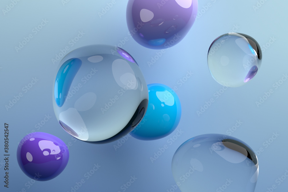 Abstract 3d render of colorful bubble, modern background design Stock ...