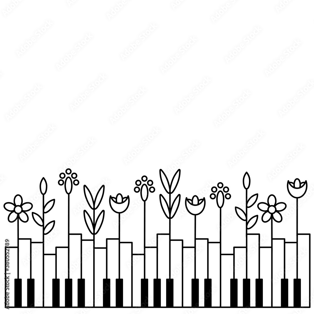 Music festival border, vector concept. Layout with piano keys and ...