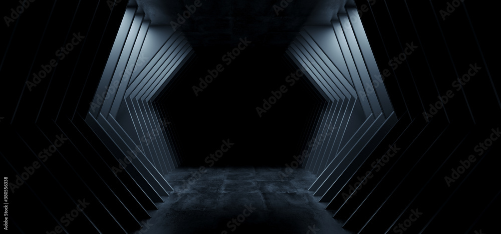 Sci Fi Modern Futuristic Angular Cement Dark Alien Spaceship Room ...