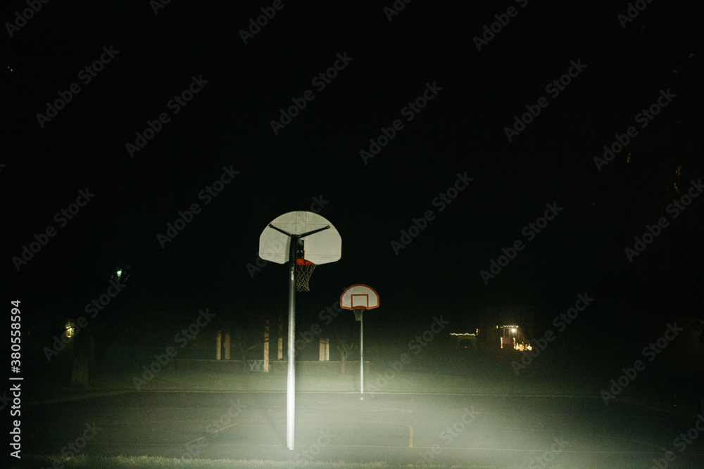 basketball court at night Stock Photo | Adobe Stock
