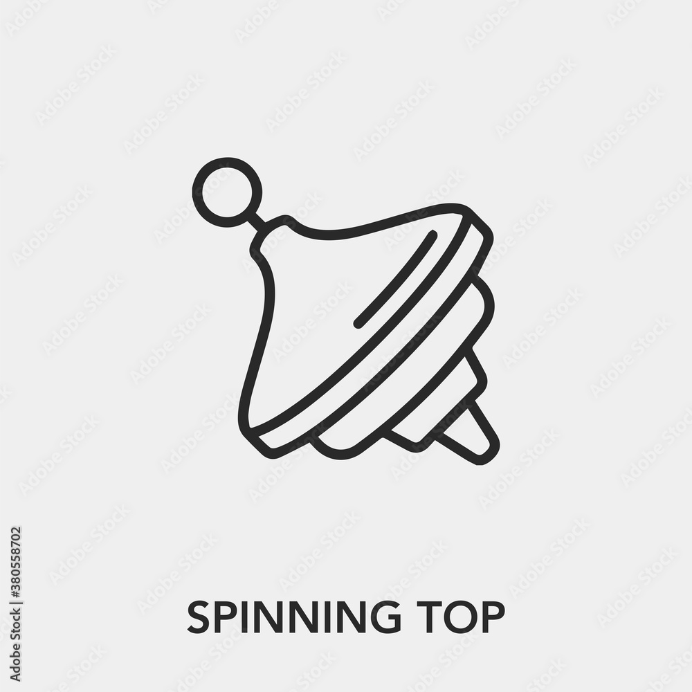 spinning top icon vector. Linear style sign for mobile concept and web ...