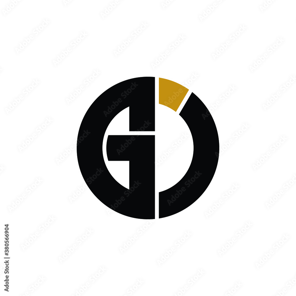 Letter GI circle monogram logo design vector Stock Vector | Adobe Stock