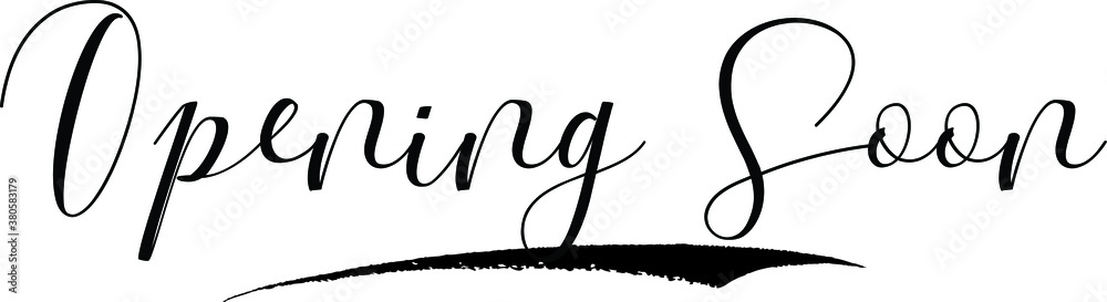 Opening Soon Calligraphy White Color Text On Black Background Stock ...