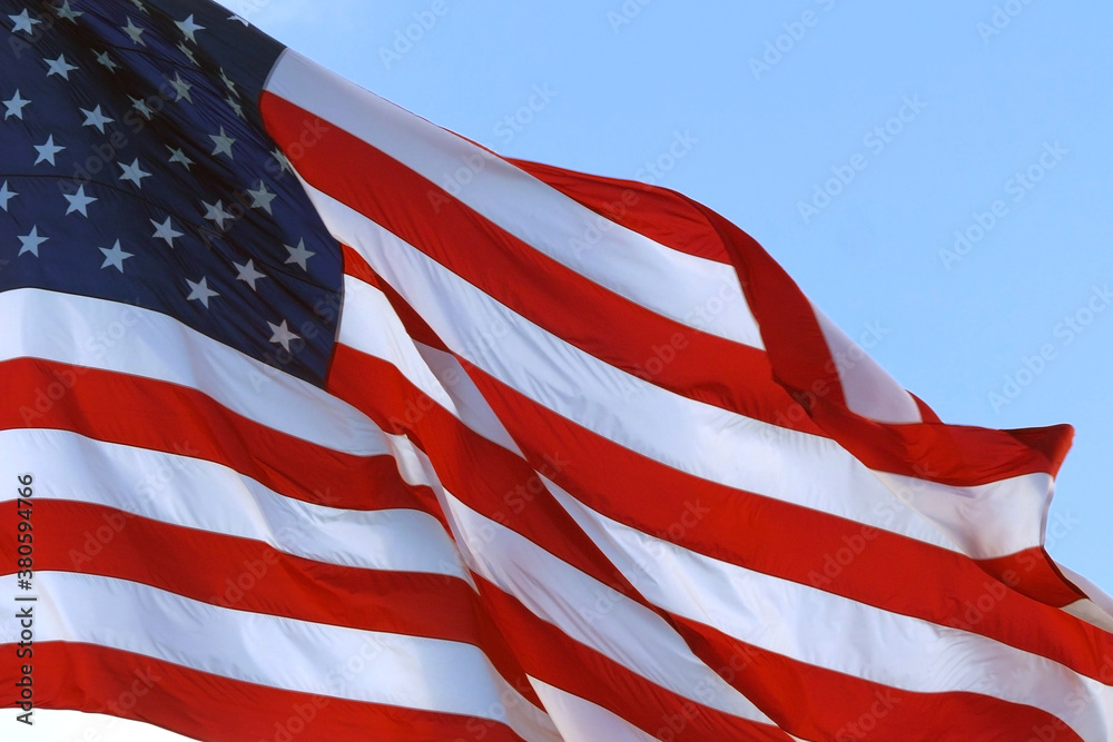 Large American flag gently waving in the wind. American Flag Waving ...