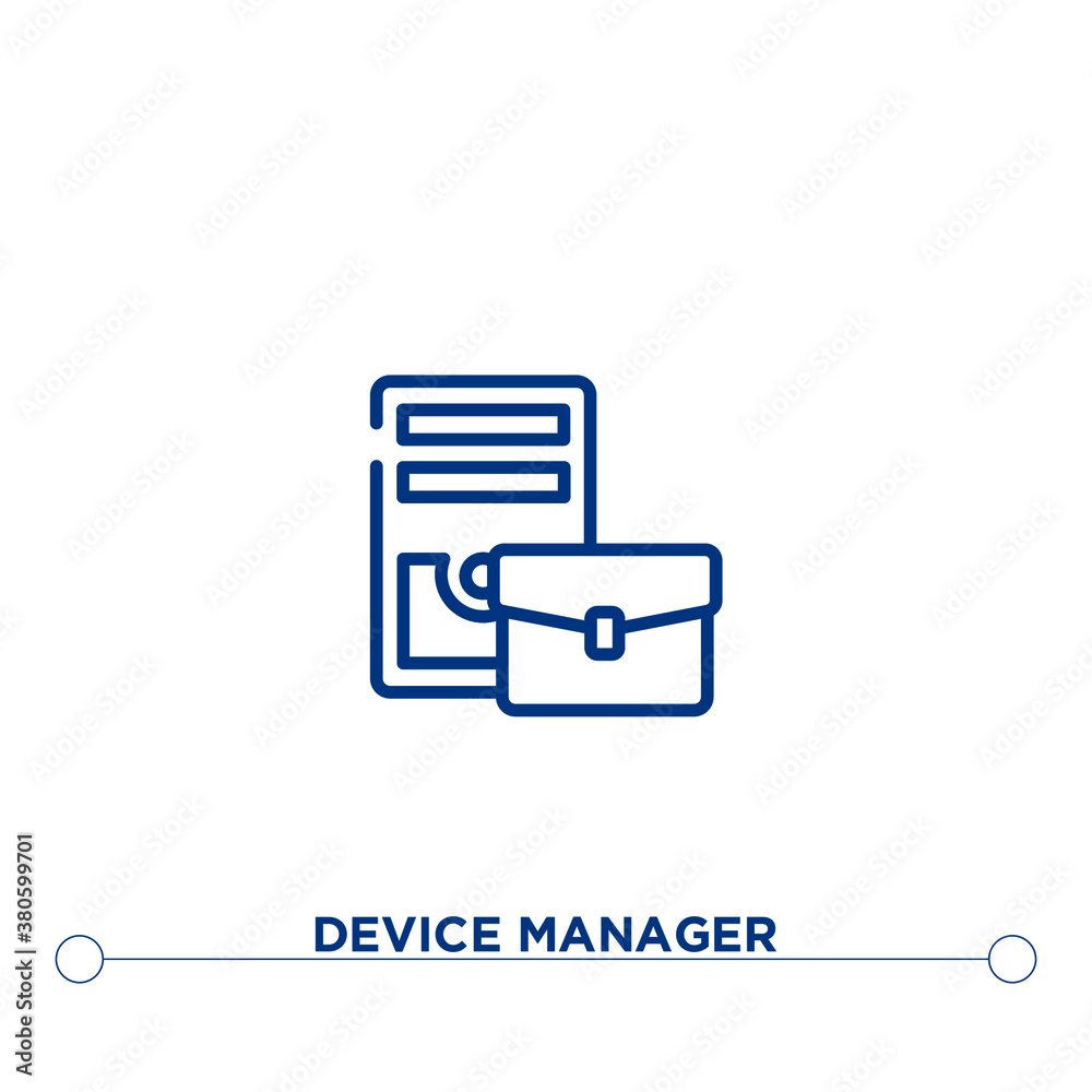device manager outline vector icon. simple element illustration. device ...