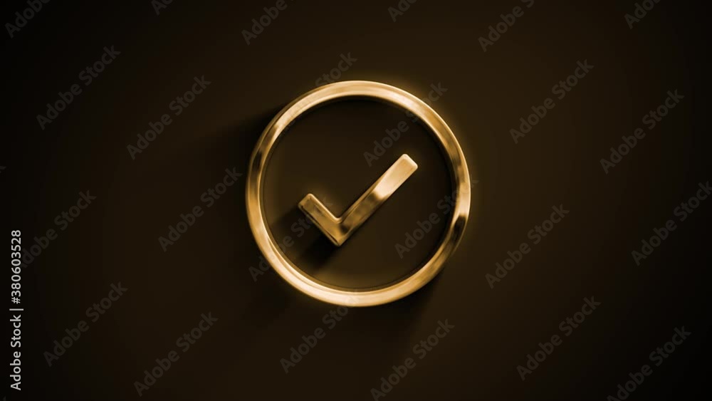 Abstract Approved And Certified Gold Icon Animation Reveal/ 4k ...
