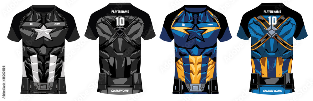 Sports 3D t-shirt jersey design template, mock up uniform kit with ...