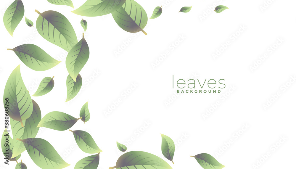 falling green leaves background with text space Stock Vector | Adobe Stock