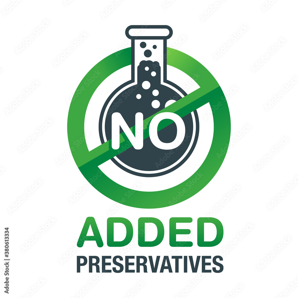No added preservatives icon - crossed out lab tube with harmful ...