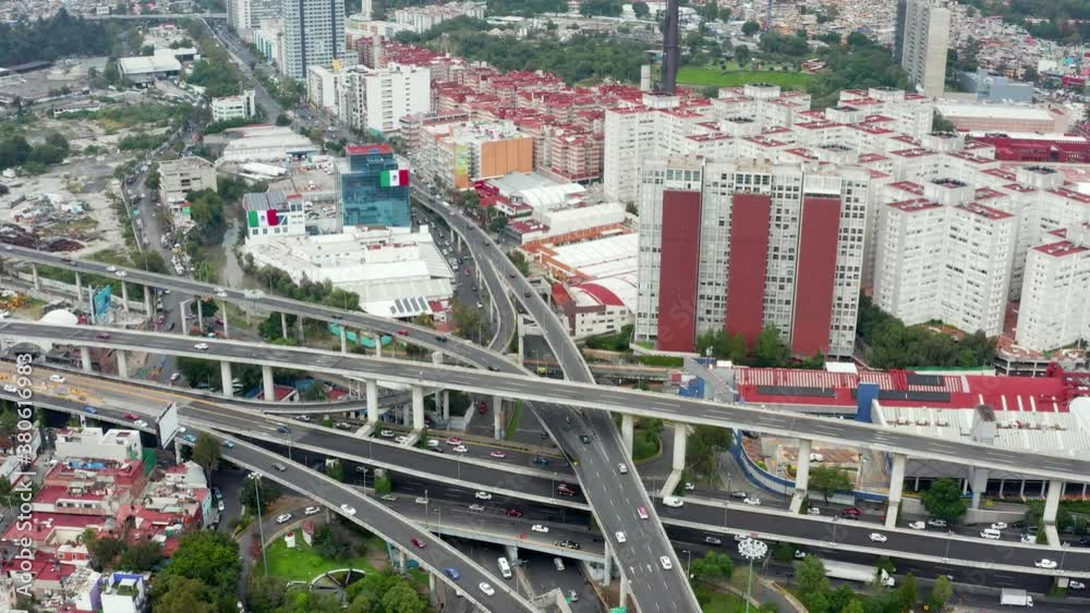 Spectacular aerial flight above downtown Mexico city San Antonio ...