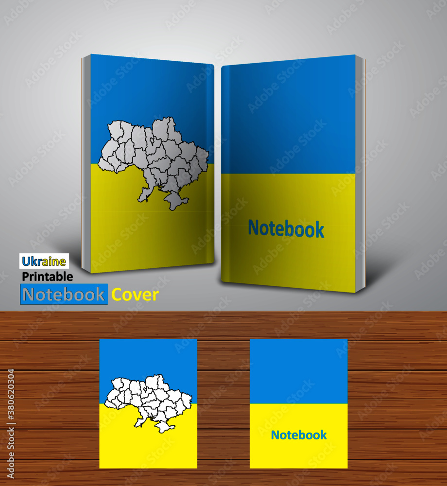 Notebook Design Mockup - 3D Book Template - National Country Map and ...