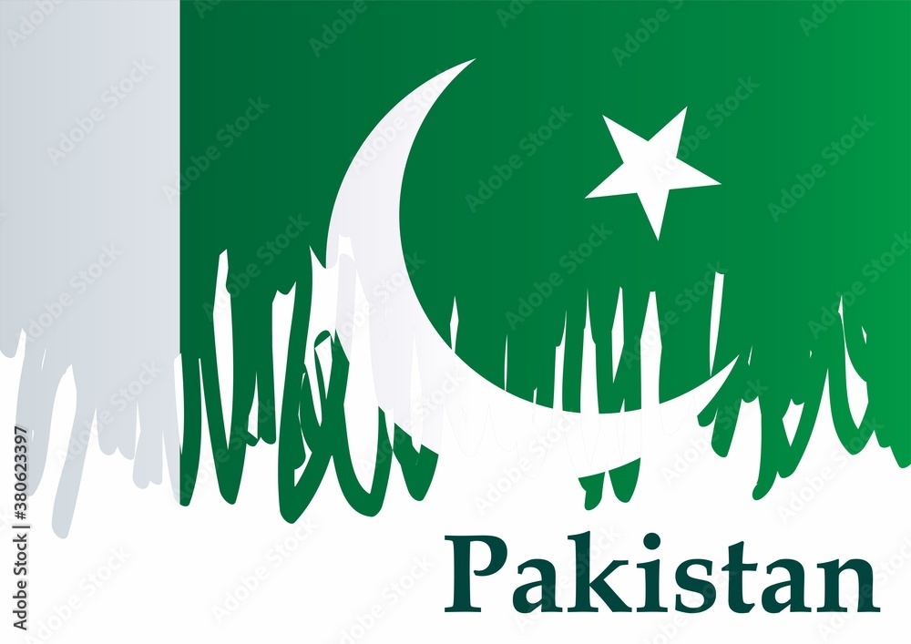 Flag of Pakistan, Islamic Republic of Pakistan. Bright, colorful vector ...