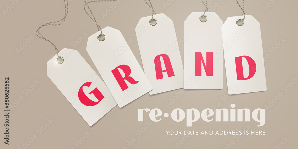Grand opening or re-opening vector backdrop for new store Stock Vector ...