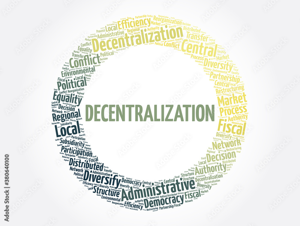 Decentralization word cloud collage, concept background Stock Vector ...