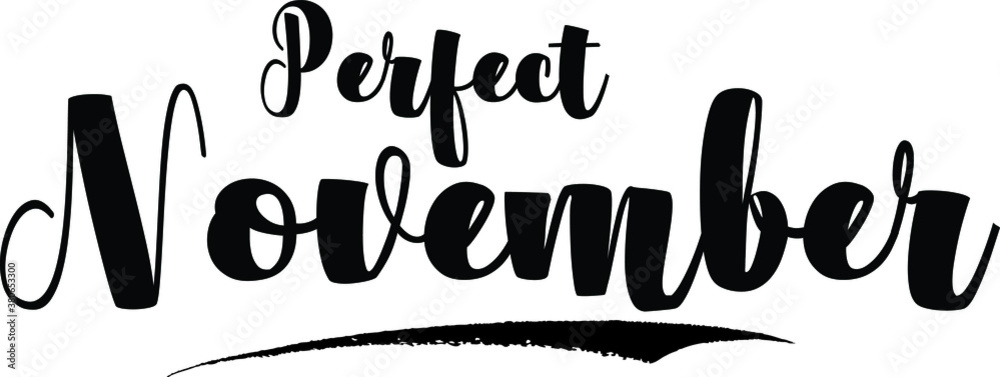 Perfect November Calligraphy Handwritten Black Color Text On Yellow ...