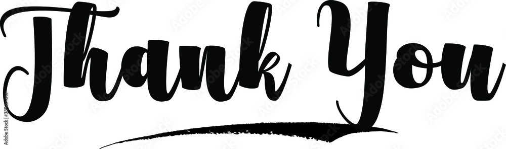 Thank You. Bold Calligraphy Black Color Text On White Background Stock ...
