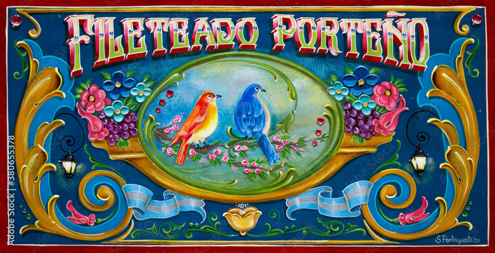 Fileteado Porteño ilustración de Stock | Adobe Stock